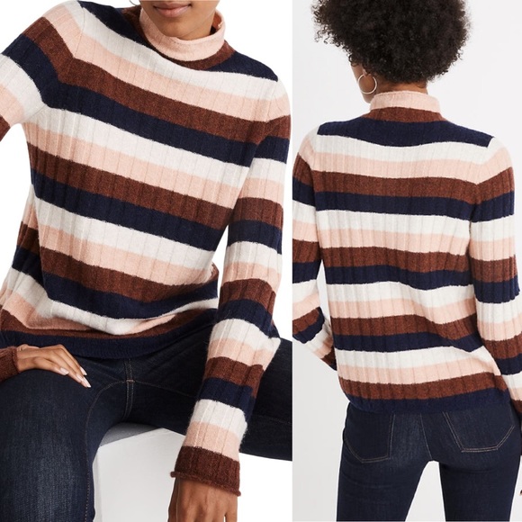 Madewell | Sweaters | Nwt Madewell Striped Evercrest Turtleneck Sweater ...